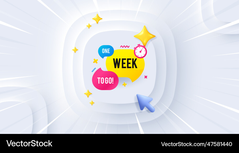 One week offer bubble banner discount sticker Vector Image