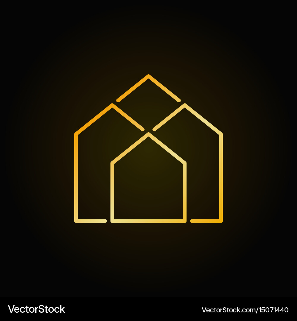 Real estate golden icon Royalty Free Vector Image
