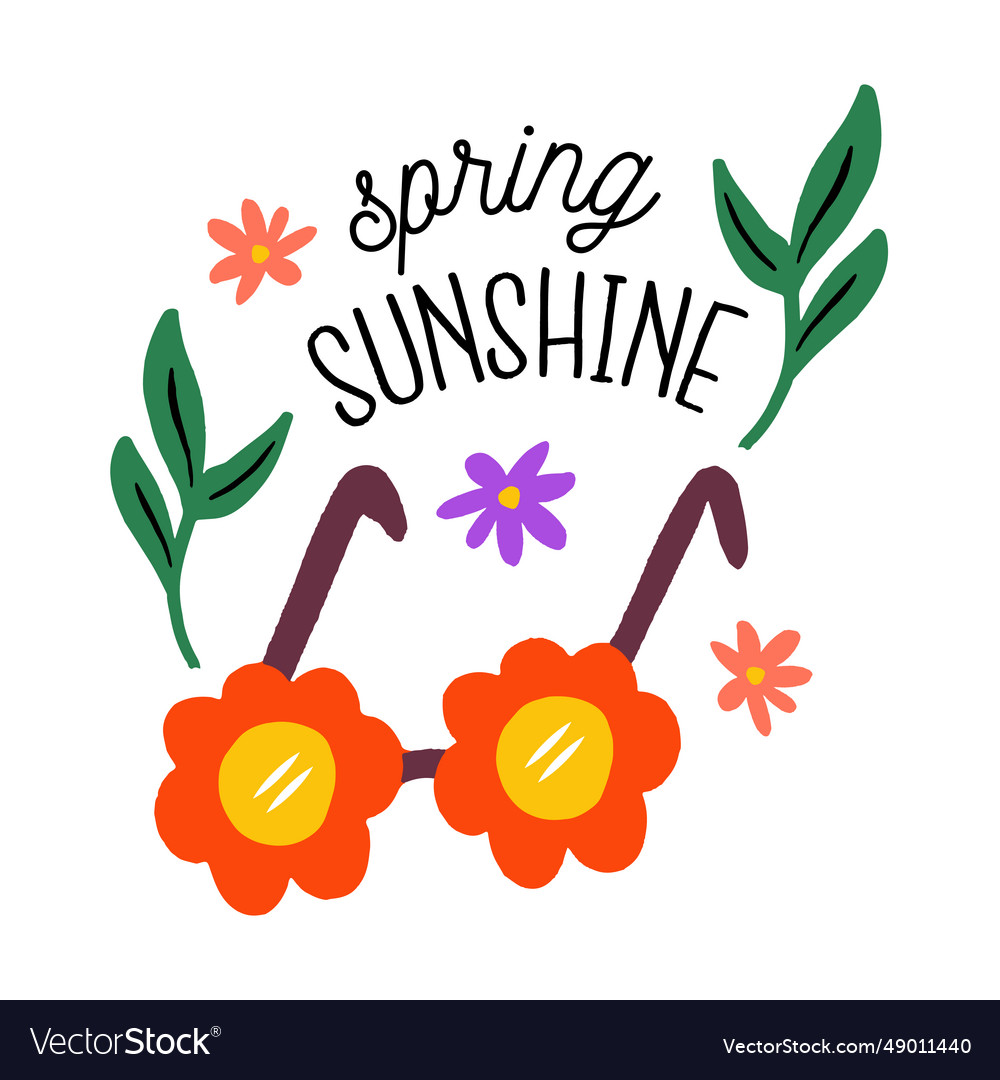 Spring sunshine flat Royalty Free Vector Image