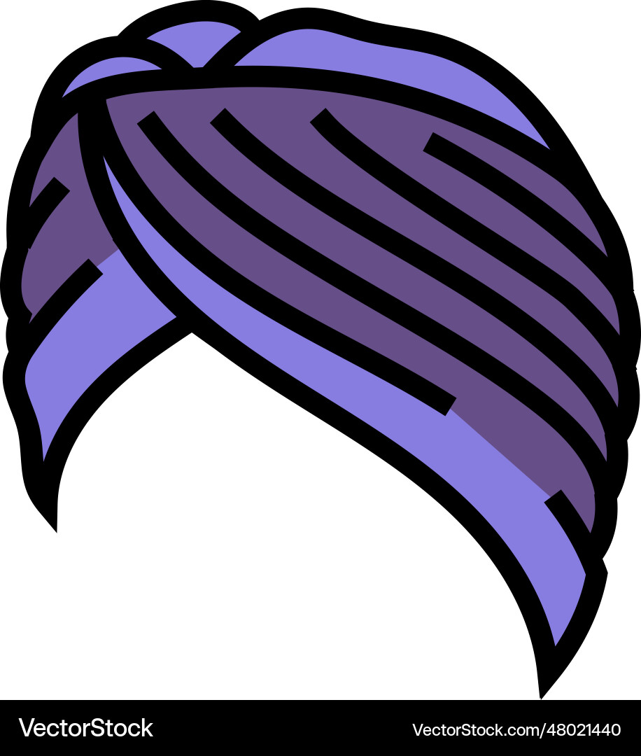 Turban hat cap color icon Royalty Free Vector Image