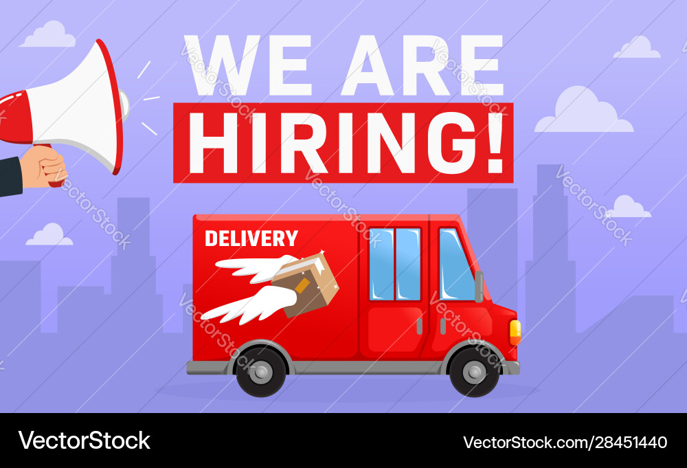 We are hiring driver poster recruitment Royalty Free Vector