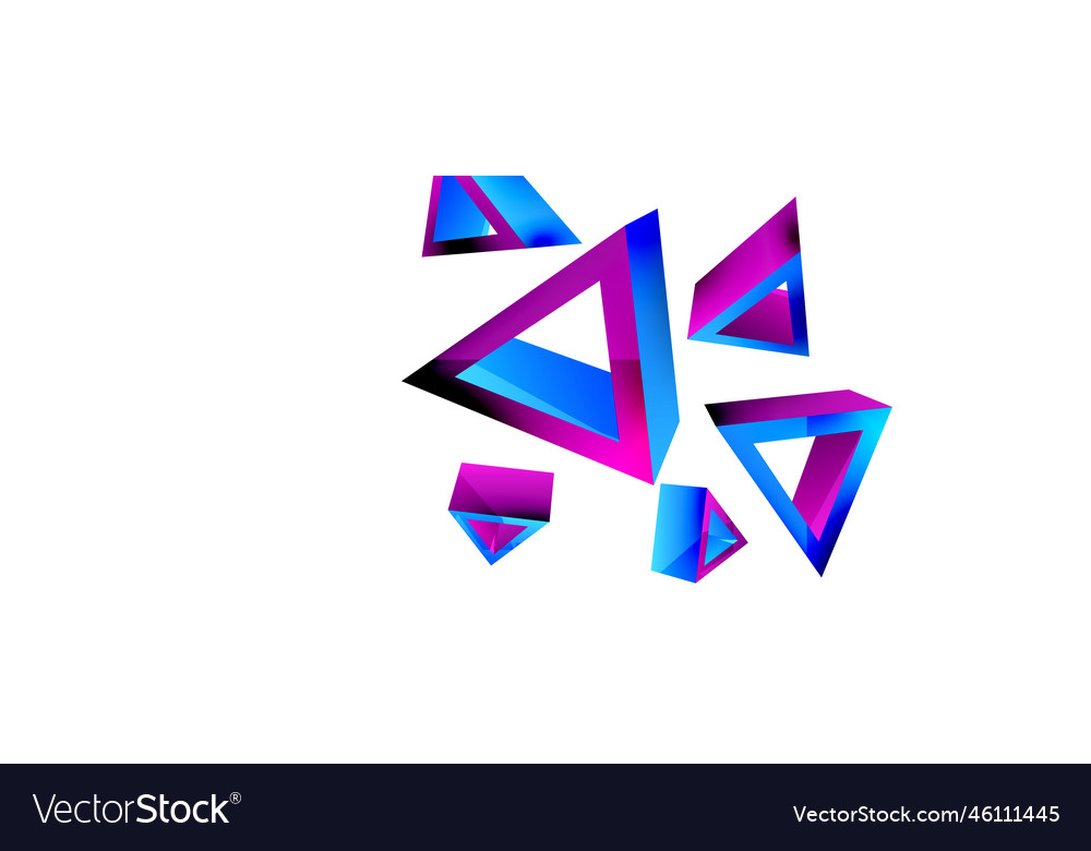 3d triangle abstract background basic shape Vector Image