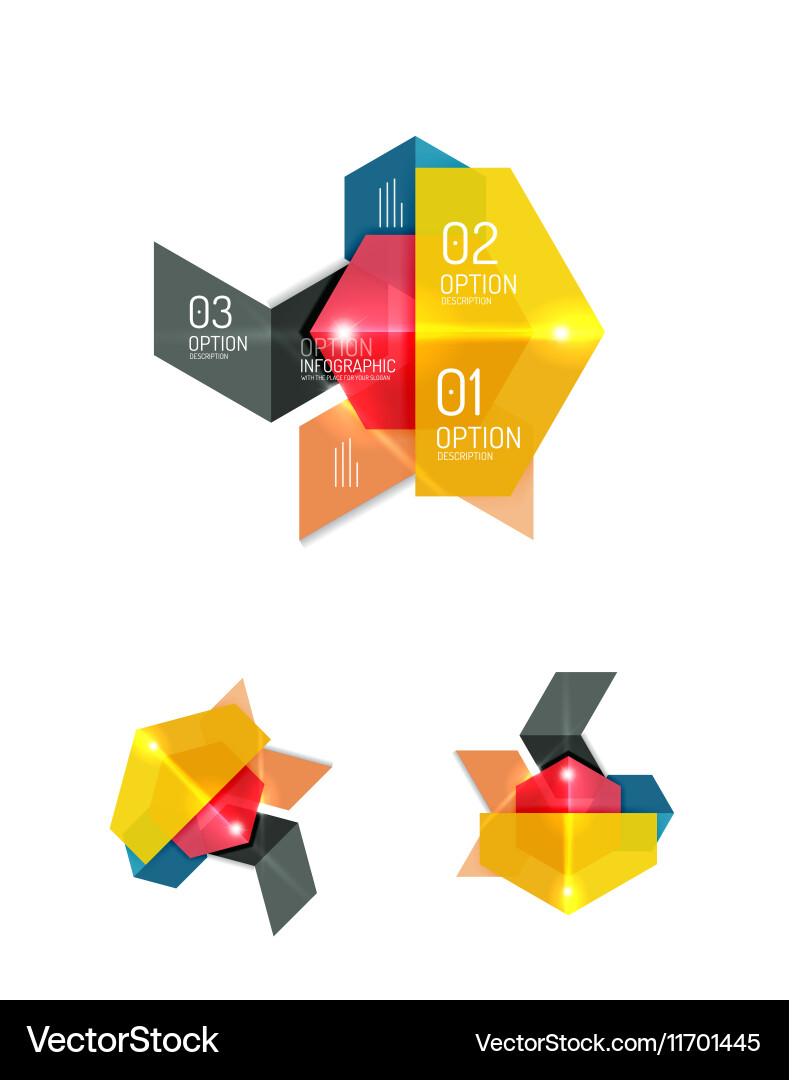 Abstract paper geometric infographic templates Vector Image