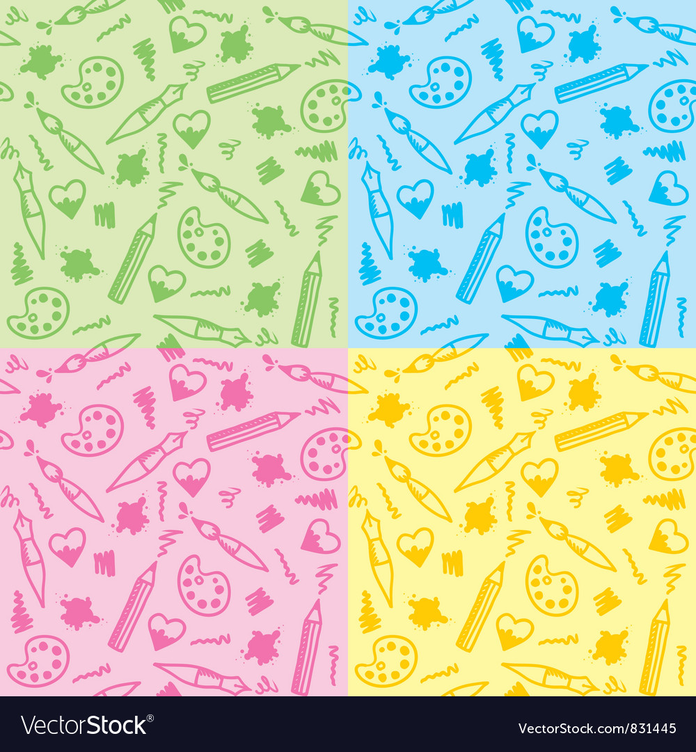 Art seamless patterns Royalty Free Vector Image