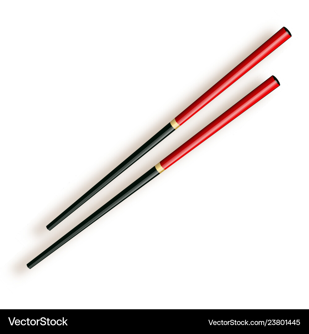 Chopsticks wooden isolated on white Royalty Free Vector