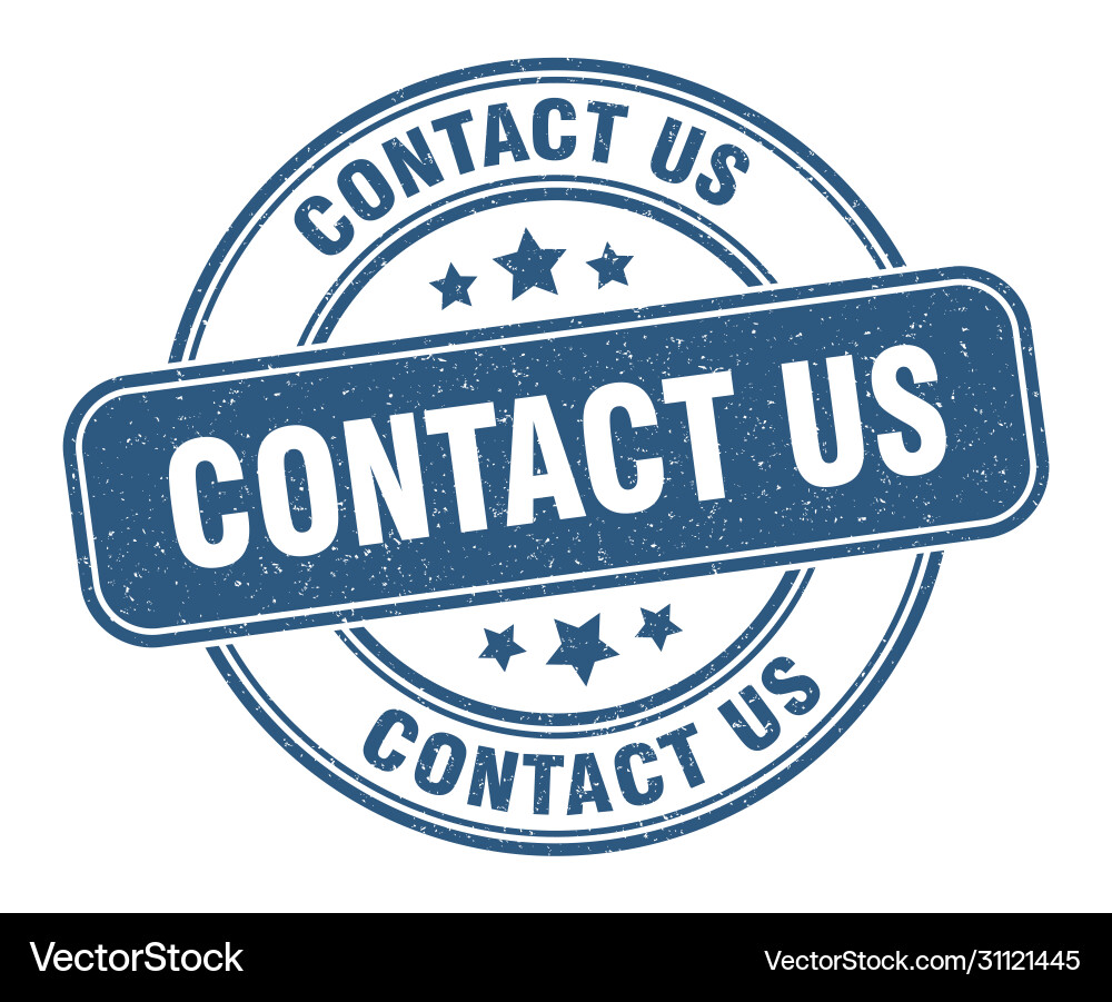 Contact us stamp label round grunge Royalty Free Vector