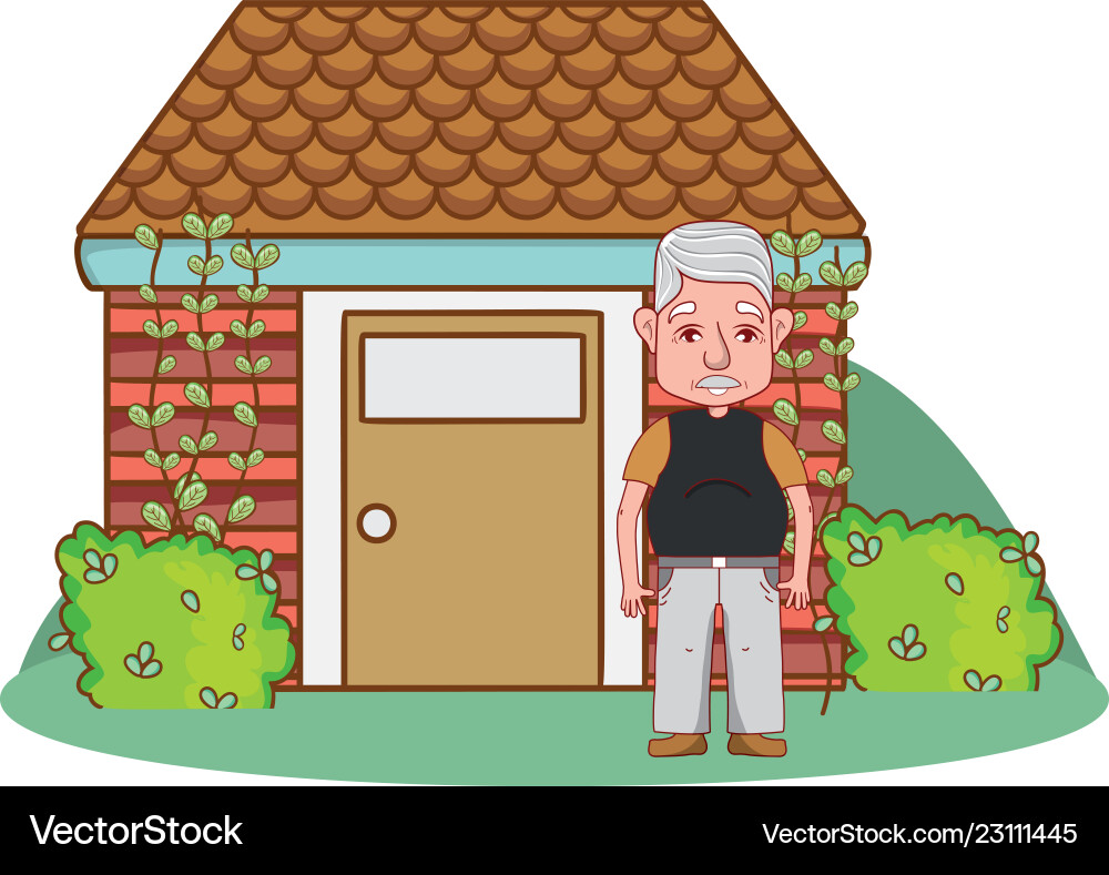 Cute grandfather cartoon Royalty Free Vector Image