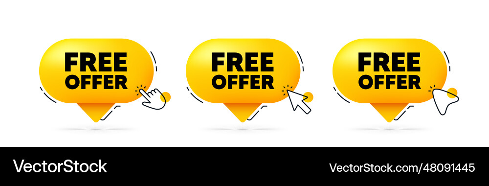 Free offer tag special sign click here Royalty Free Vector