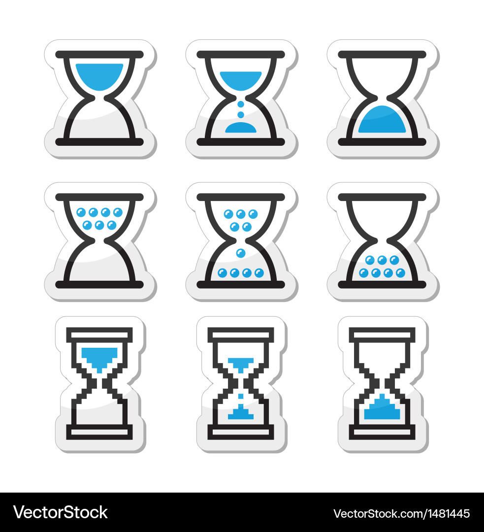 Hourglass sandglass icon set Royalty Free Vector Image