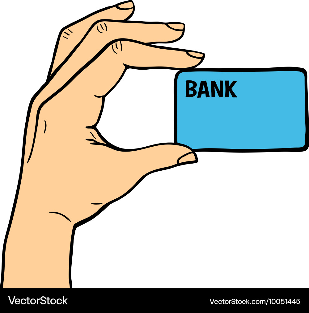 Human hand holding bank card Royalty Free Vector Image