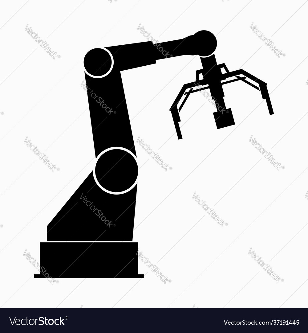 Industrial mechanical robot arm Royalty Free Vector Image