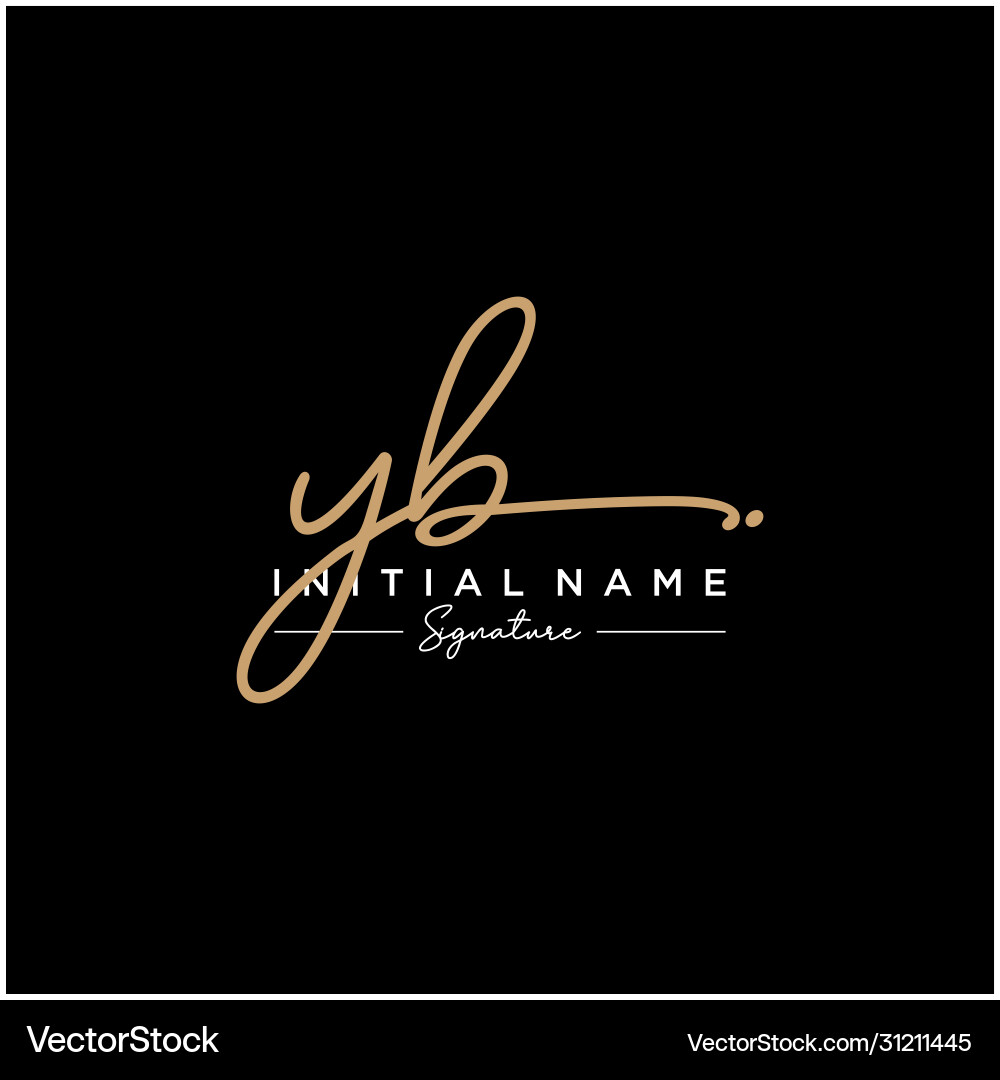 Letter yb signature logo template Royalty Free Vector Image