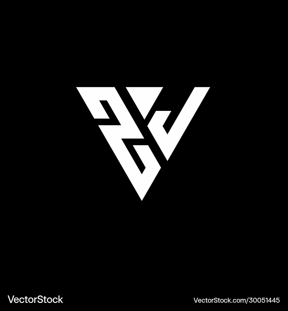 Zj logo letter monogram with triangle shape Vector Image