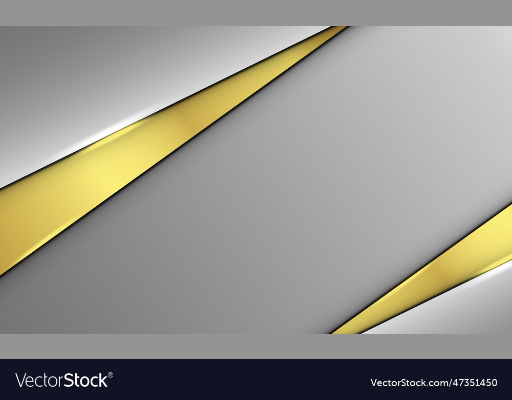 Abstract Gray And Gold Triangle Overlapping Layer Vector Image