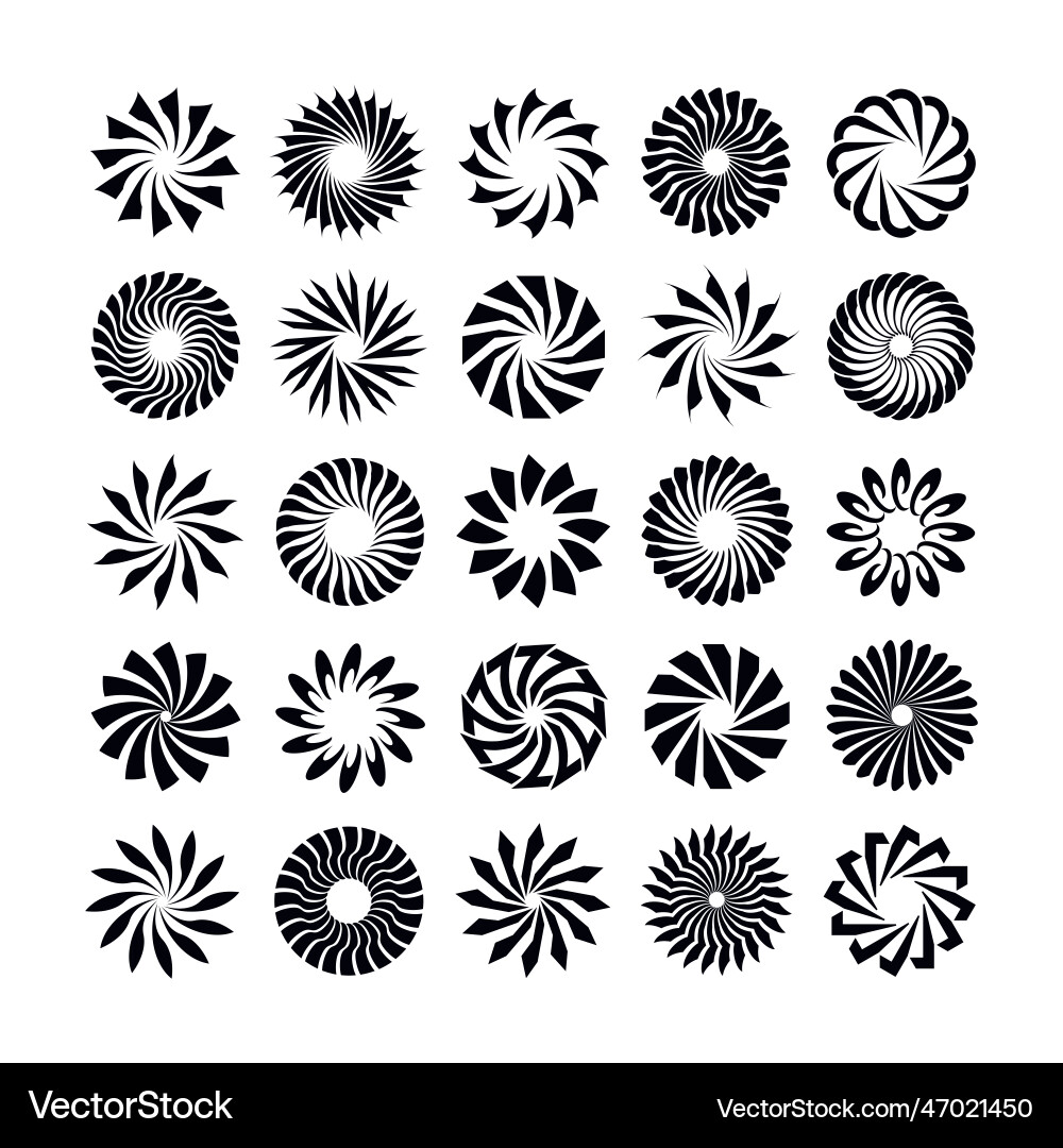Abstract radial shape design element set Vector Image