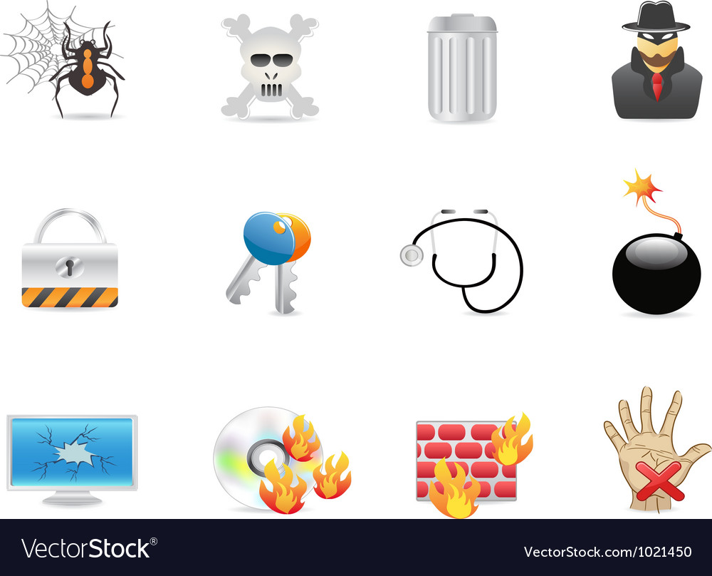 Computer security icon Royalty Free Vector Image