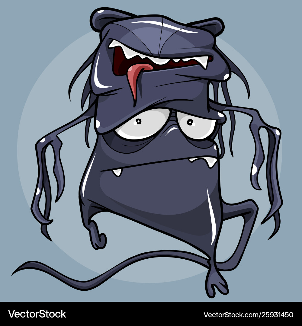 Dark gray cartoonish creature with head upside Vector Image