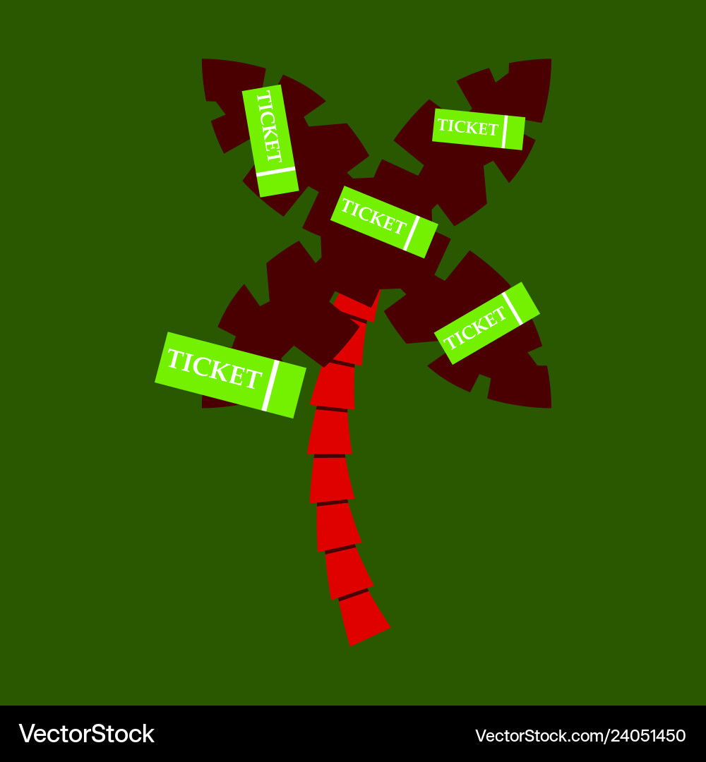 Decorative card with palm trees ticket Royalty Free Vector