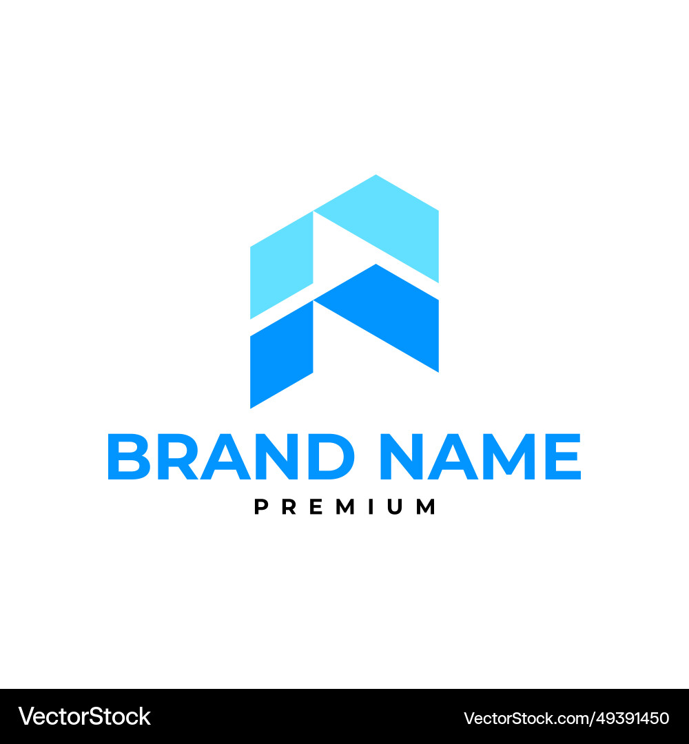 F letter initial monogram building investment logo