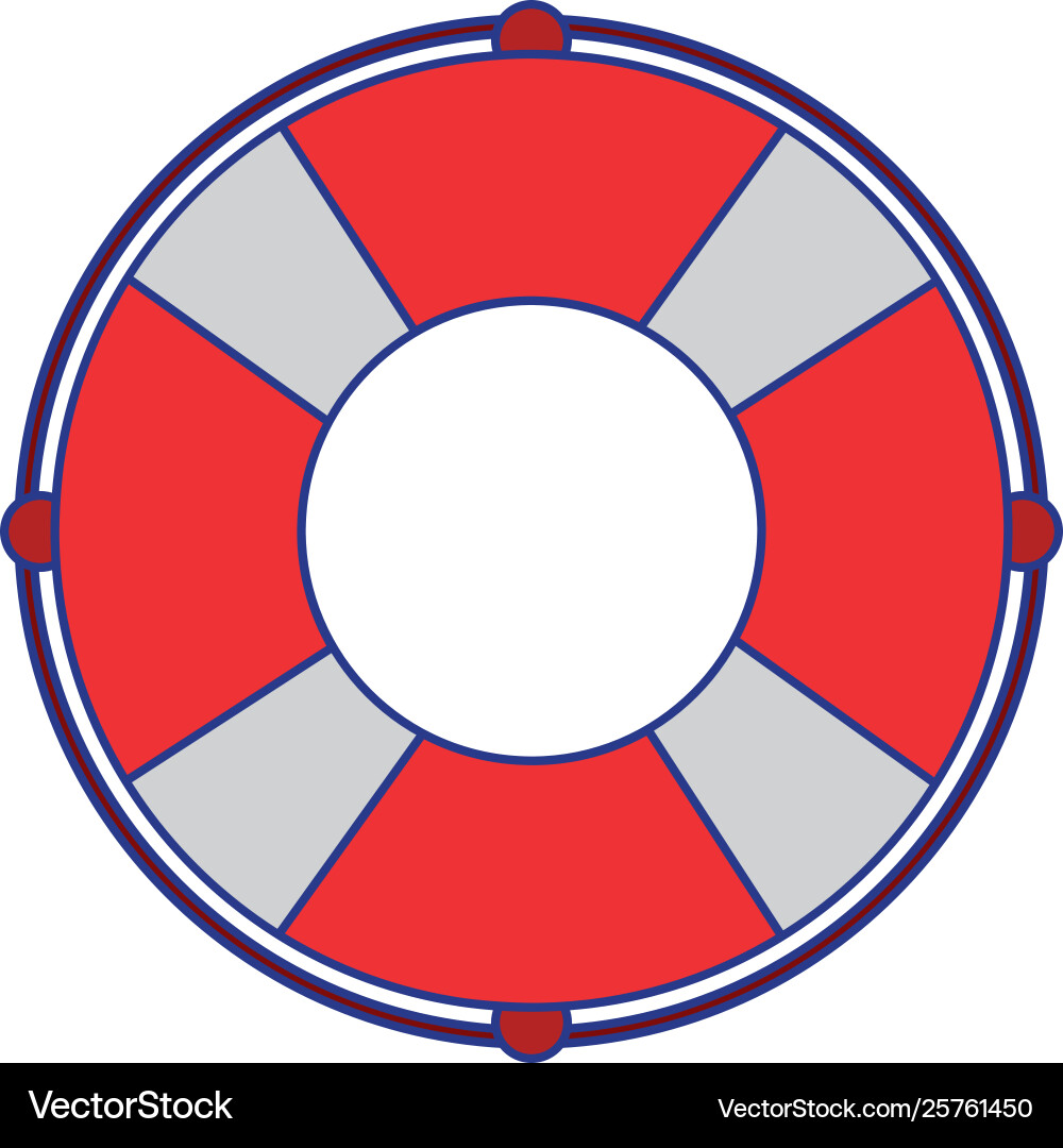 Float lifesaver cartoon isolated symbol Royalty Free Vector