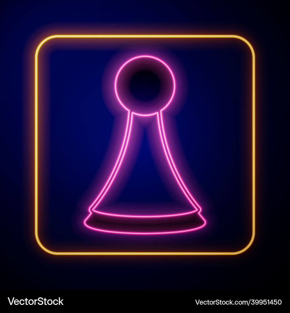 Glowing neon chip for board game icon isolated Vector Image