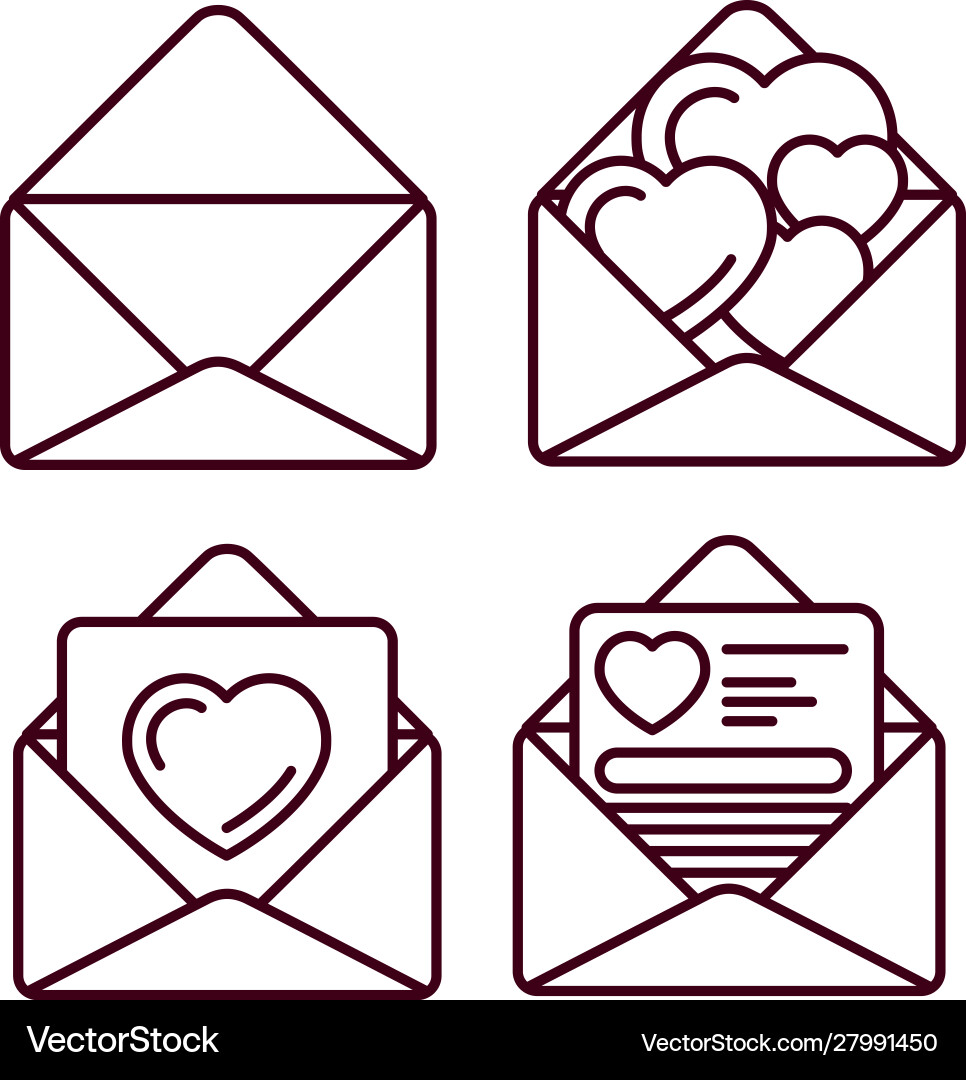 Isolated love icon set line design Royalty Free Vector Image