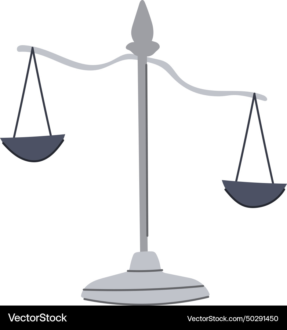 Justice balance scale cartoon Royalty Free Vector Image
