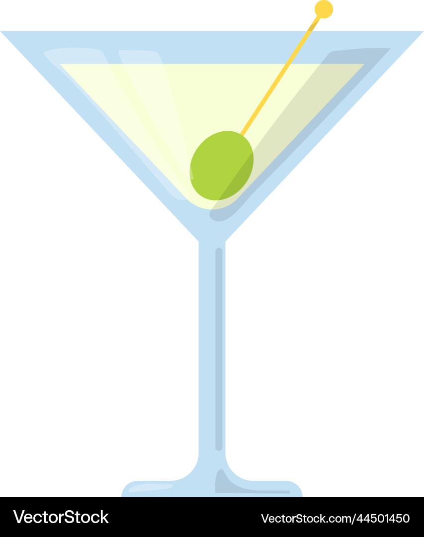 Martini icon cocktail alcohol drink with olive Vector Image