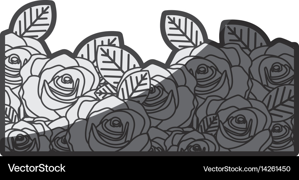 Monochrome silhouette decorative half border with Vector Image