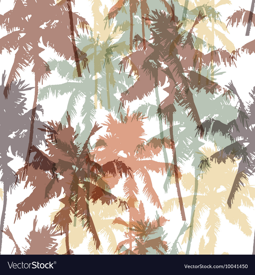 Seamless pattern with palm trees Royalty Free Vector Image