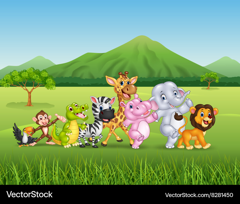 Wild animal cartoon Royalty Free Vector Image - VectorStock