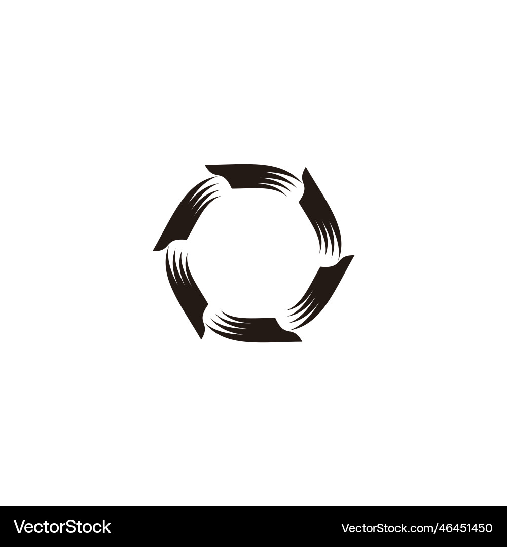 Wings rounded hexagon geometric symbol simple logo