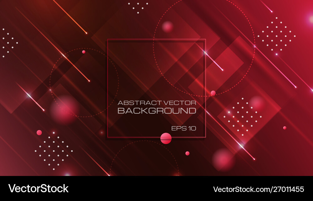 Abstract geometric shapes on red background Vector Image