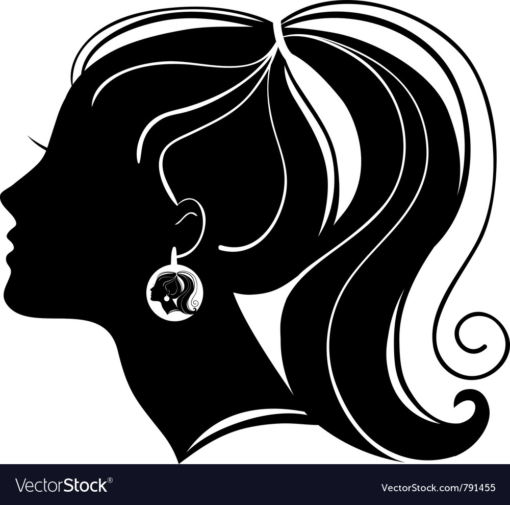 Beautiful Woman Silhouette Royalty Free Vector Image