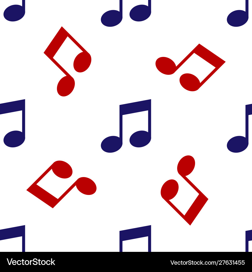 Blue and red music note tone icon isolated Vector Image