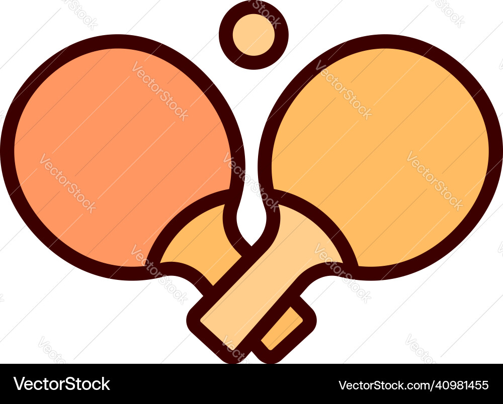Crossed racket icon outline table tennis Vector Image