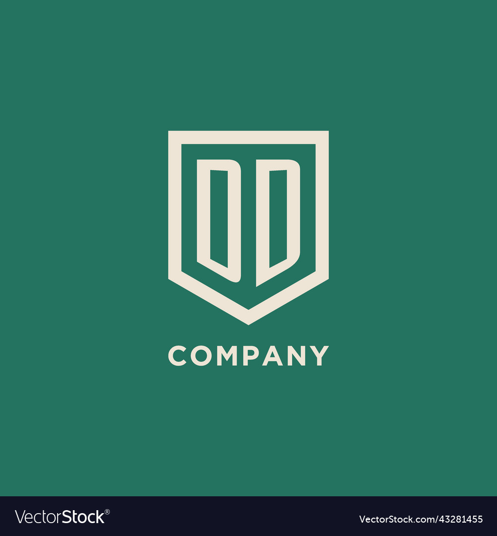 Dd initial logo monogram shield geometric shape Vector Image