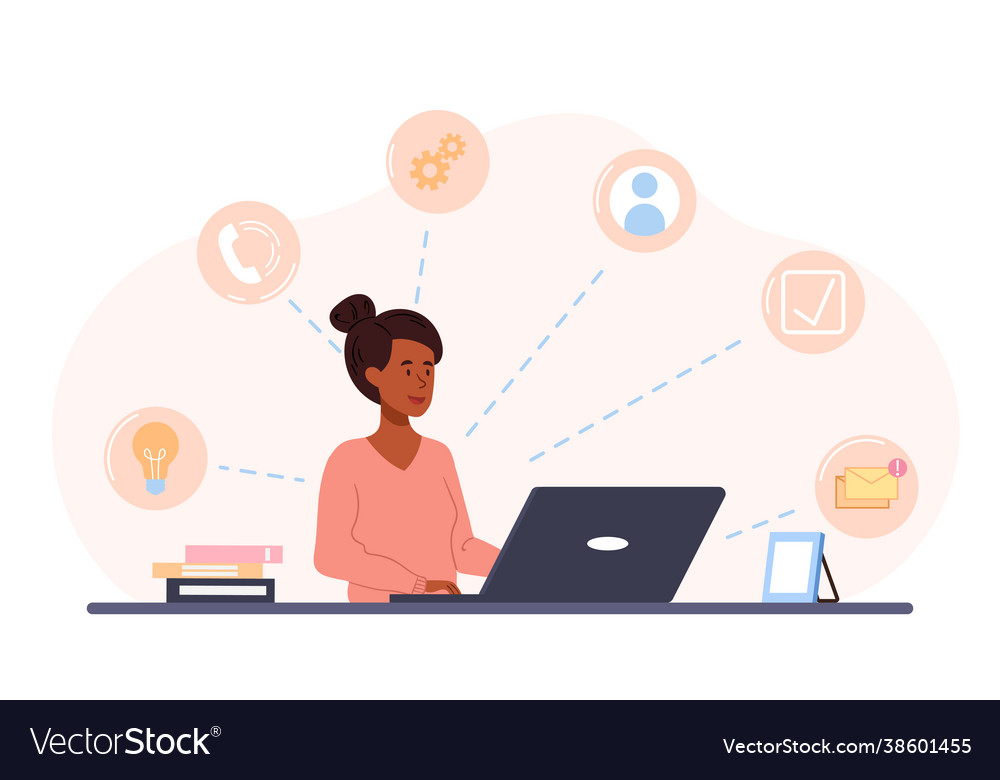 Freelance worker concept Royalty Free Vector Image