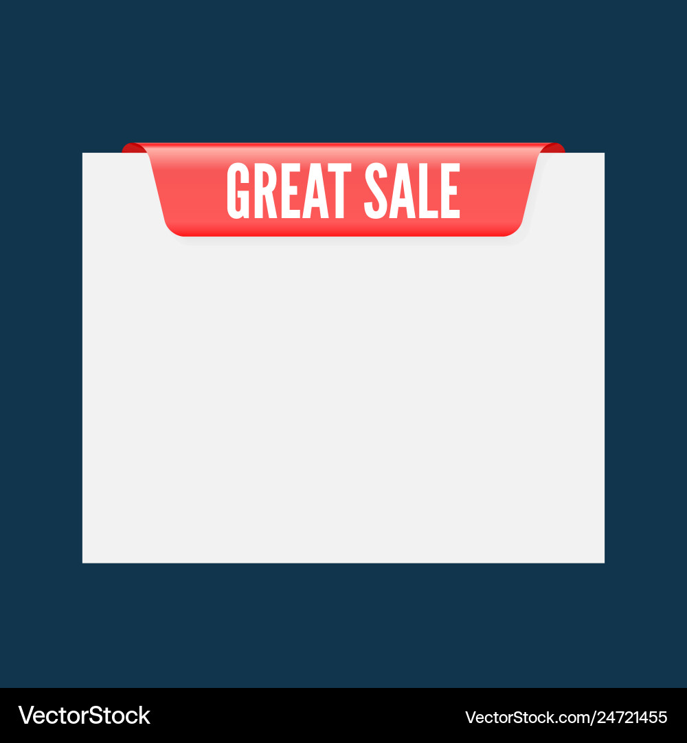 Great sale ribbon flag Royalty Free Vector Image