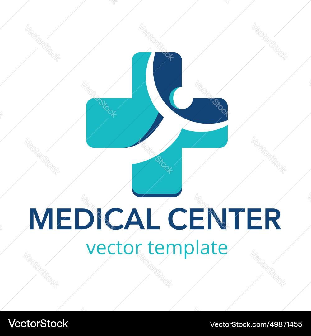 Medical center logo template Royalty Free Vector Image