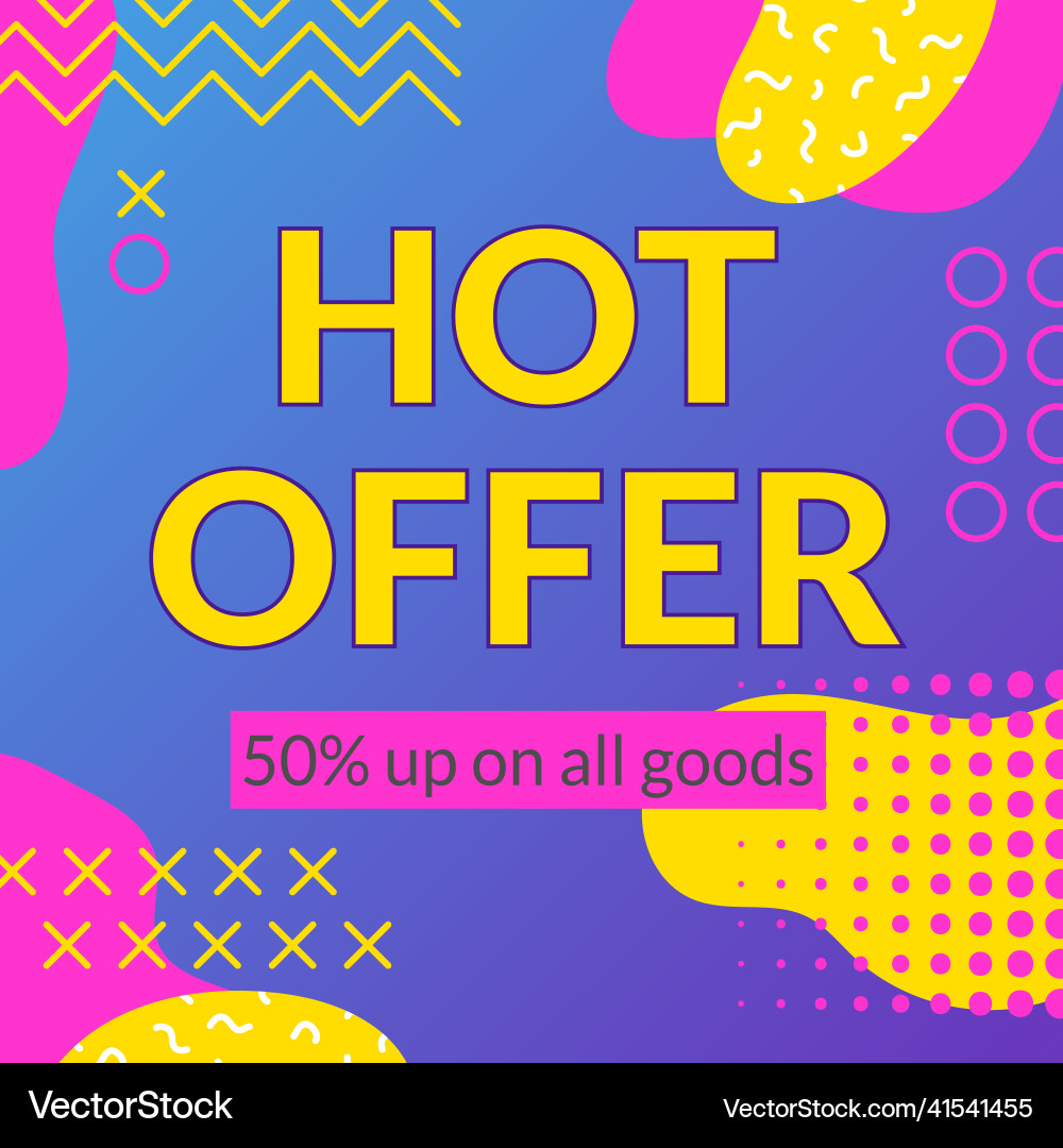 Memphis graphic retro funky graphic poster Vector Image