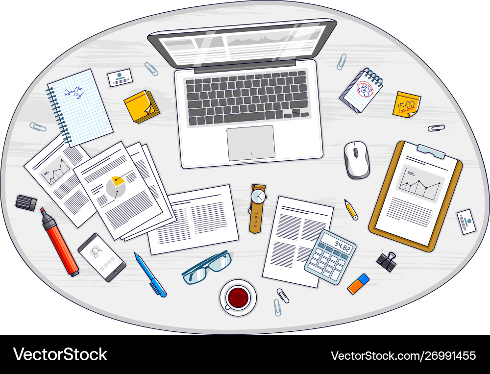 Office employee or entrepreneur work desk Vector Image