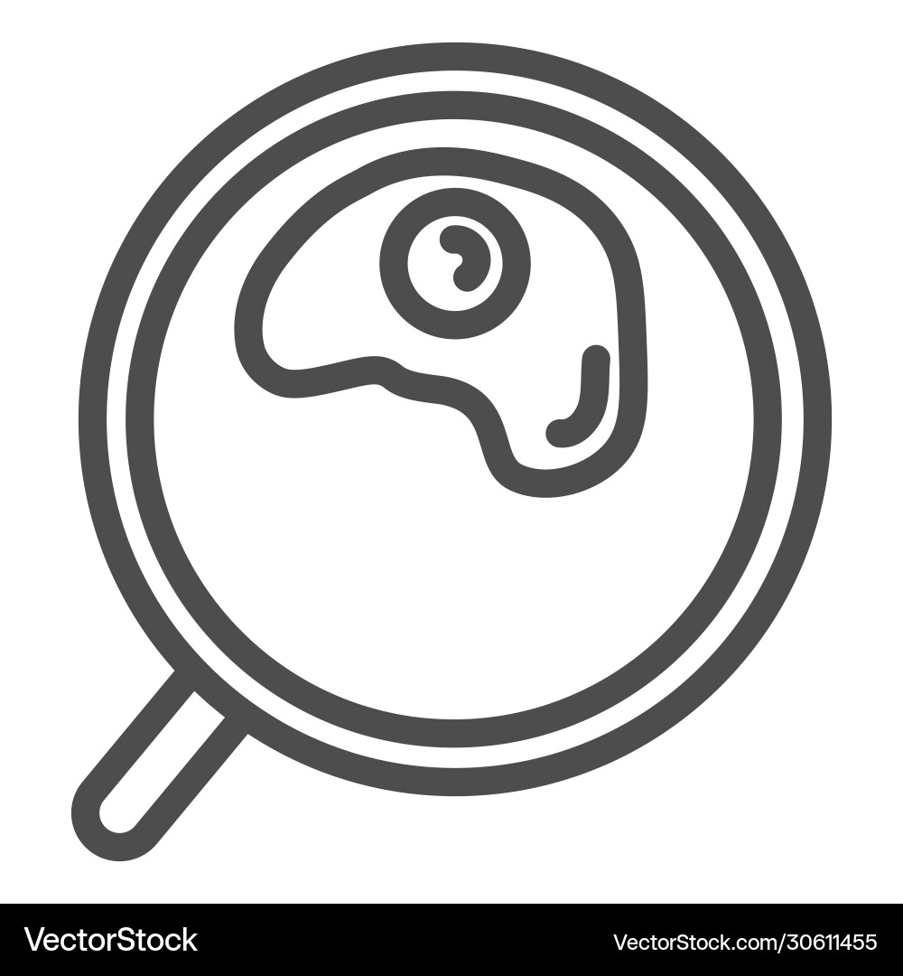 Omelette line icon fried in a frying pan Vector Image