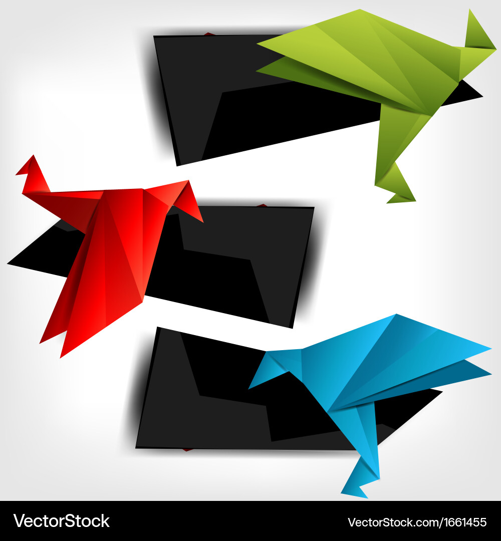 Origami paper bird on abstract background Vector Image