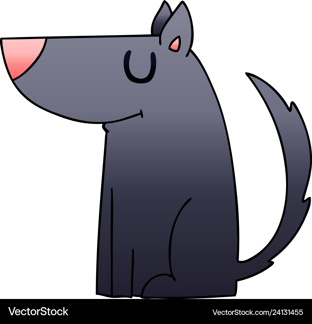 Quirky gradient shaded cartoon dog Royalty Free Vector Image