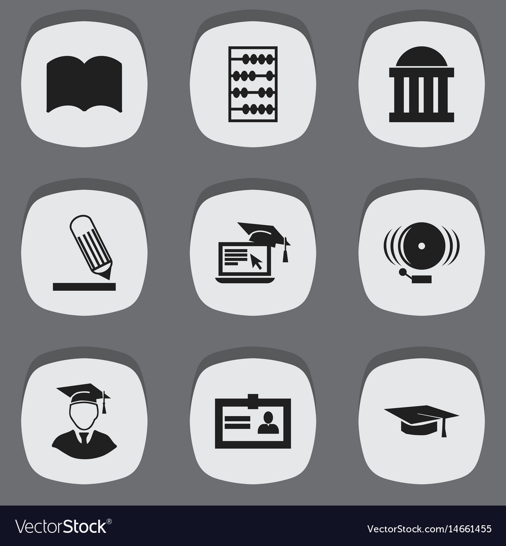 Set of 9 editable education icons includes Vector Image