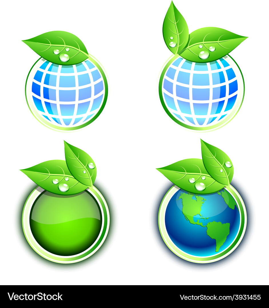 Set of ecology signs Royalty Free Vector Image