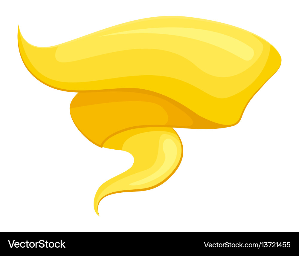 Yellow curved ribbon icon isolated Royalty Free Vector Image