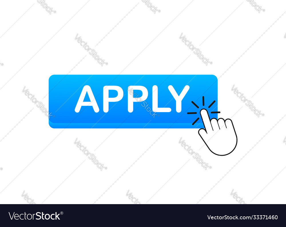 Apply with cursor button internet icon pointer Vector Image