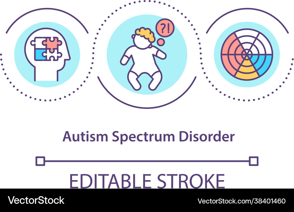 Autism spectrum disorder concept icon Royalty Free Vector